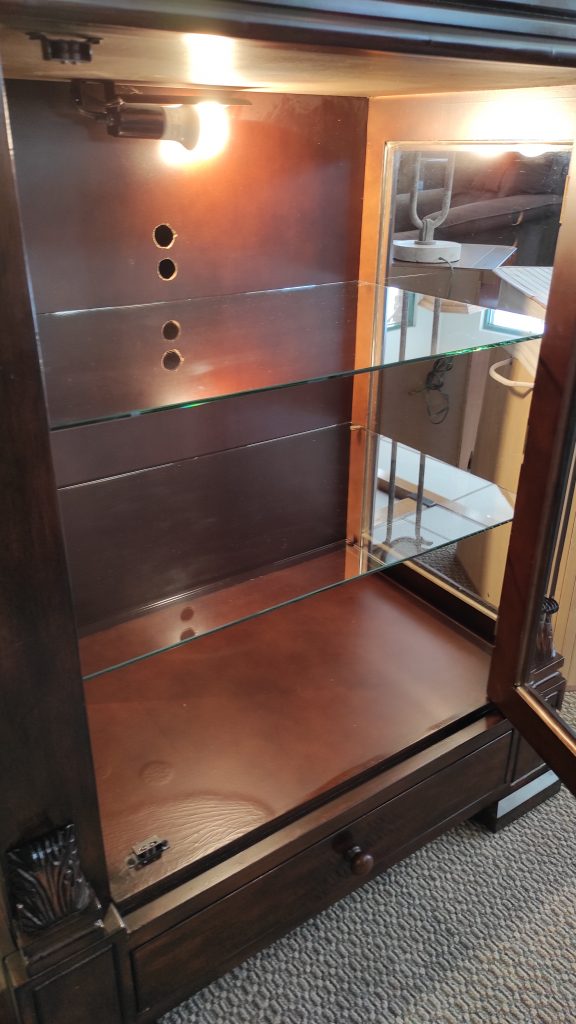 Lighted Cherry & Glass Display Cabinet | Roth & Brader Furniture