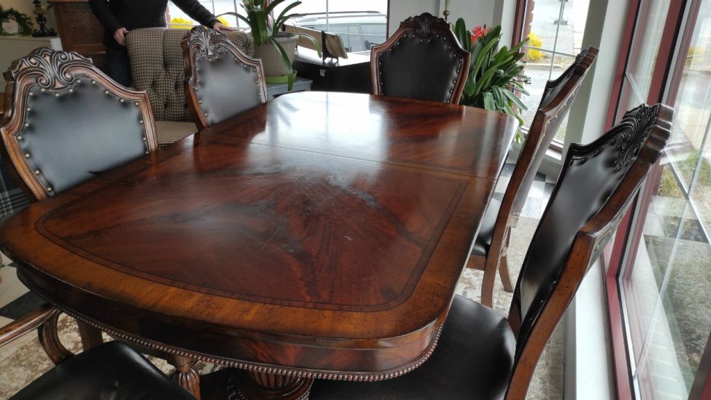 Ornate Dining Table W/ 6 Chairs & 2 Boards | Roth & Brader Furniture
