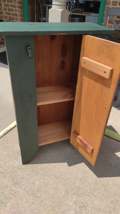 RUSTIC GREEN STORAGE CABINET