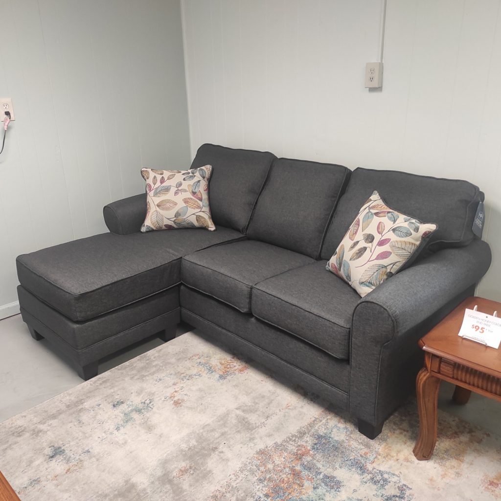 NEW! JITTERBUG GRAY SOFA CHAISE 83"X39"