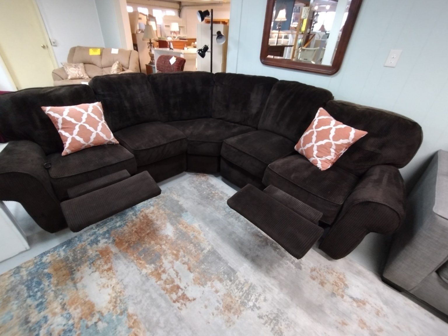 Brown Corduroy Sectional | Roth & Brader Furniture
