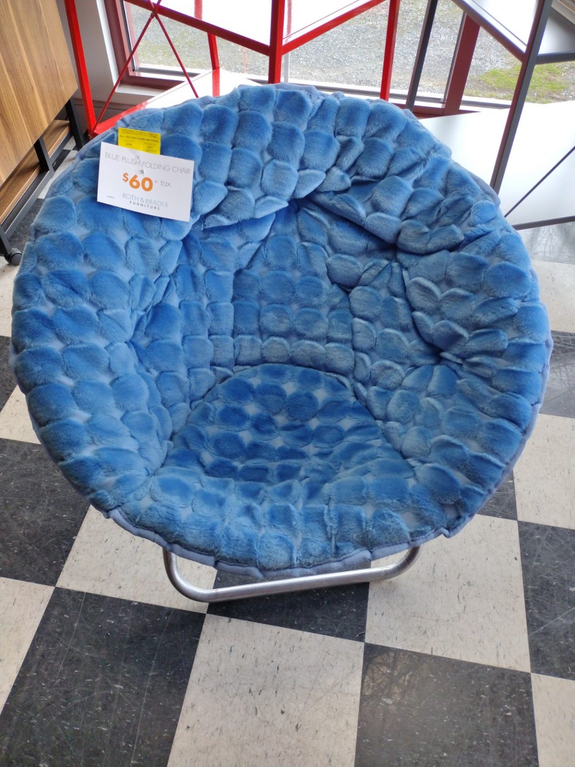 Blue Plush Chair | Roth & Brader Furniture
