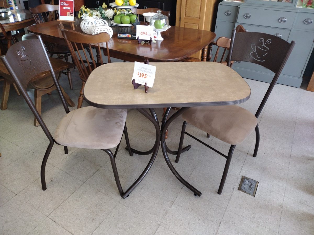 Cafe table with 2 Upholstered Chairs | Roth & Brader Furniture