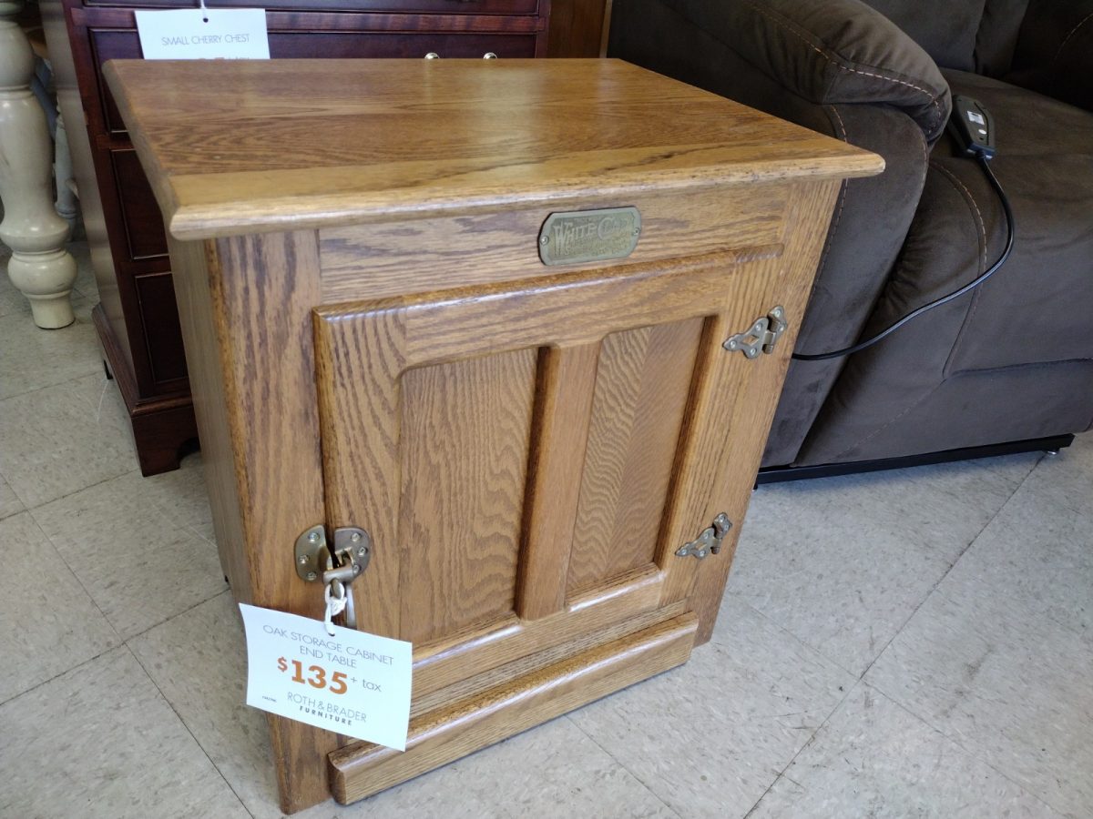 Oak Storage Cabinet End Table | Roth & Brader Furniture