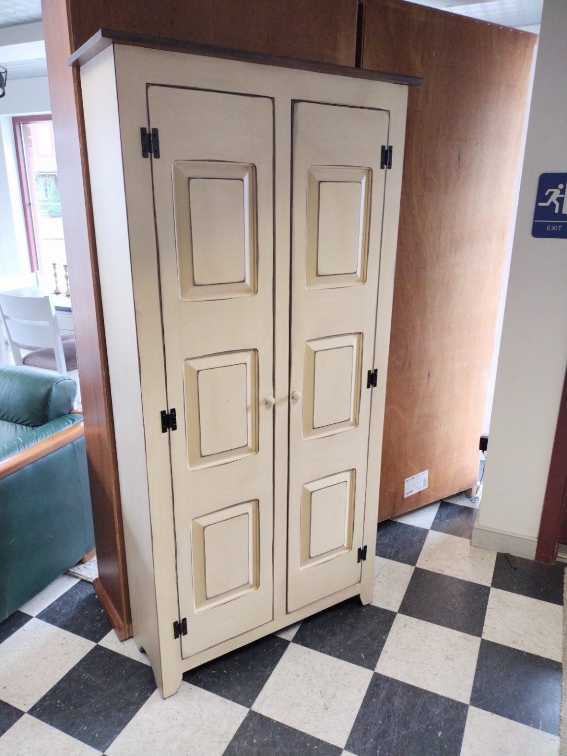 CREAM COLOR STORAGE PANTRY CABINET | Roth & Brader Furniture