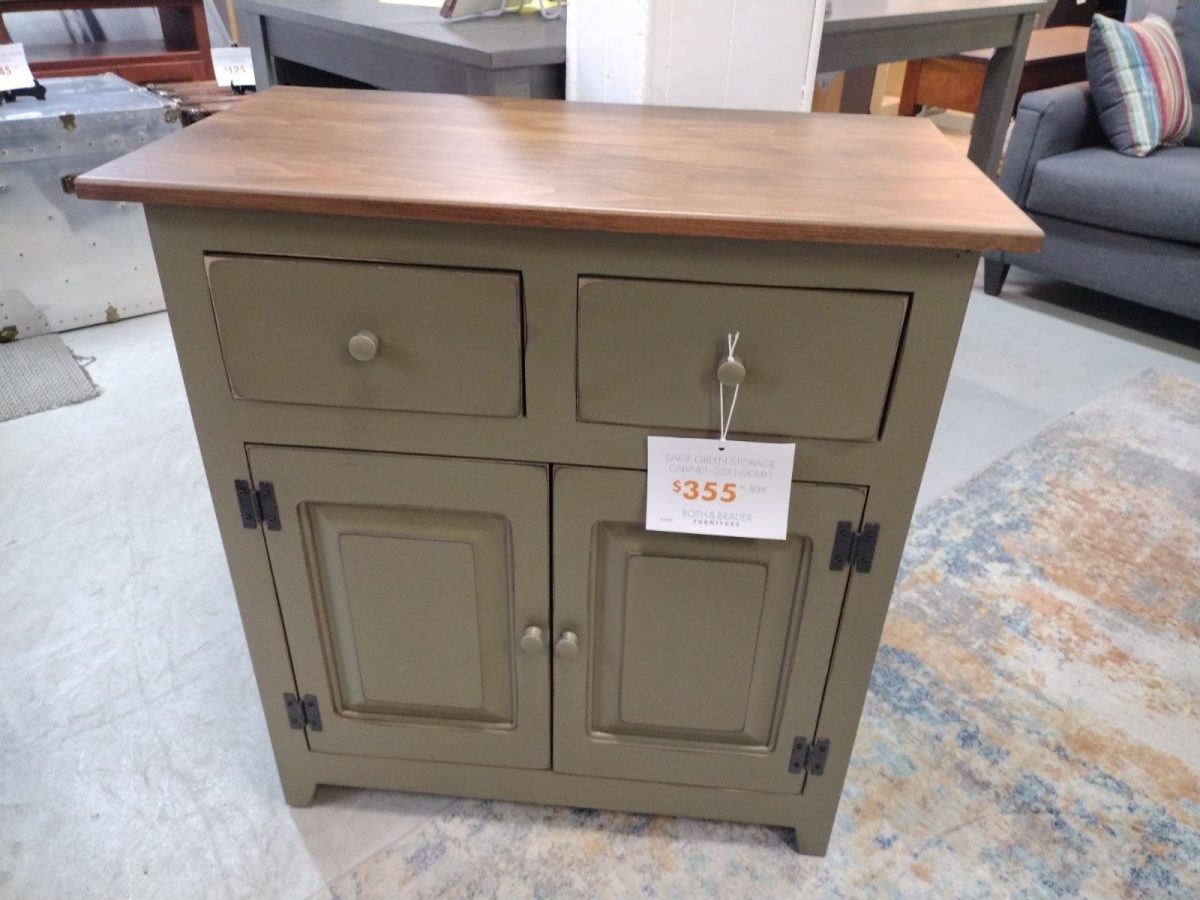 Sage Green Storage Cabinet | Roth & Brader Furniture