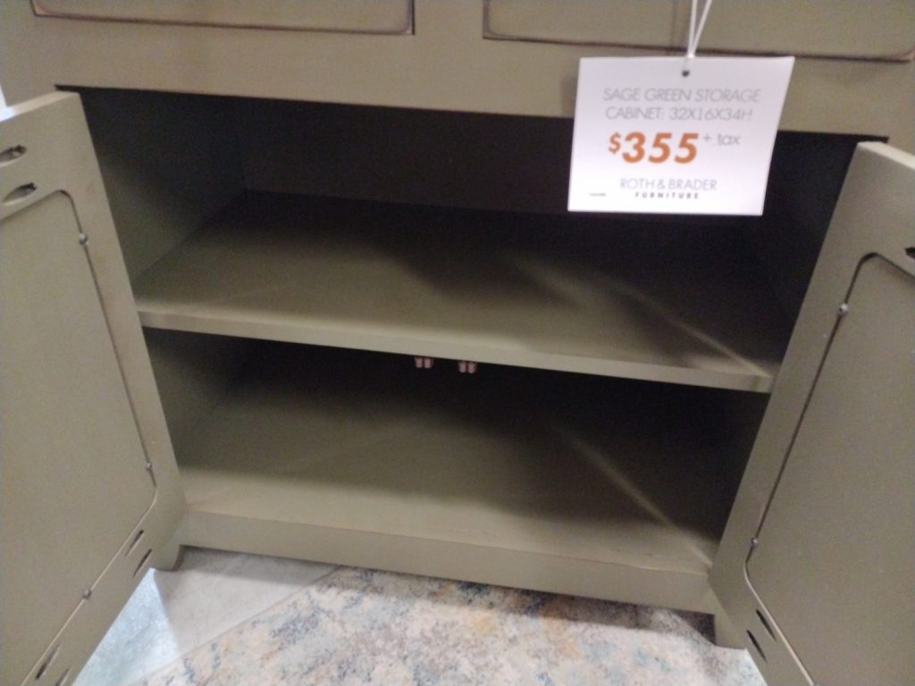 Sage Green Storage Cabinet | Roth & Brader Furniture