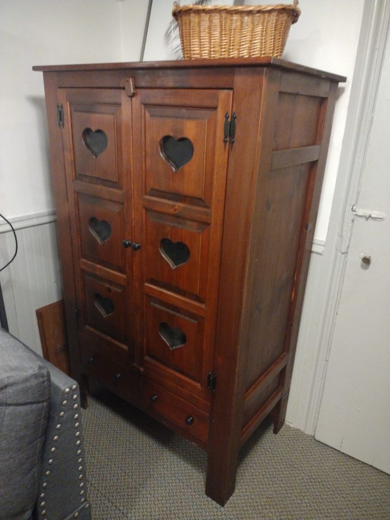 Wooden Storage Cabinet with Heart Doors | Roth & Brader Furniture