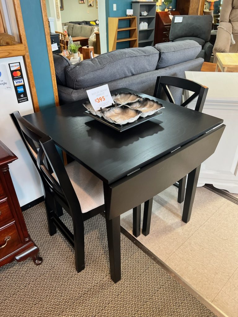Black 3 Piece Drop Leaf Dining Set | Roth & Brader Furniture