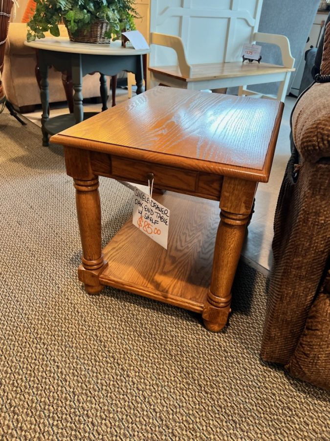 Single Drawer Oak End Table with Shelf | Roth & Brader Furniture