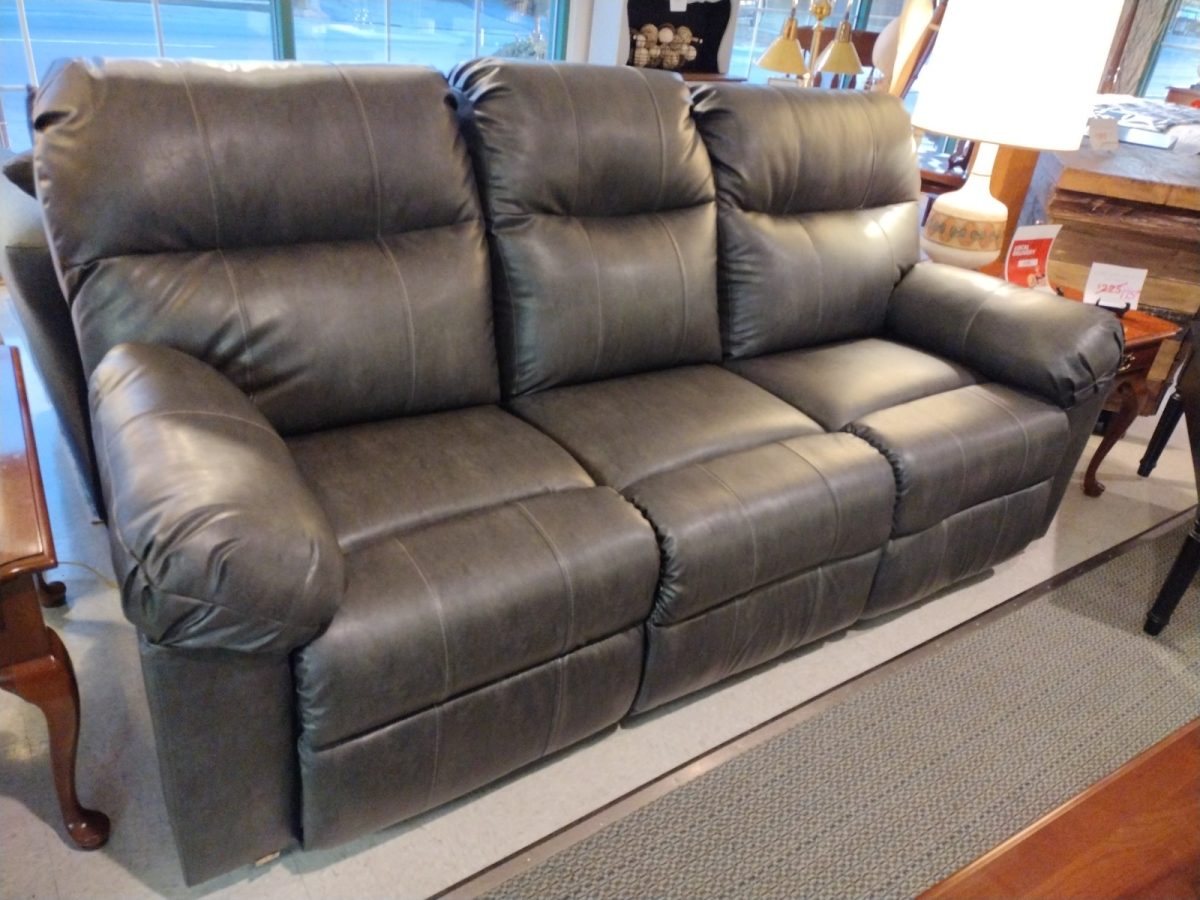 New! Double Reclining Gray Sofa | Roth & Brader Furniture