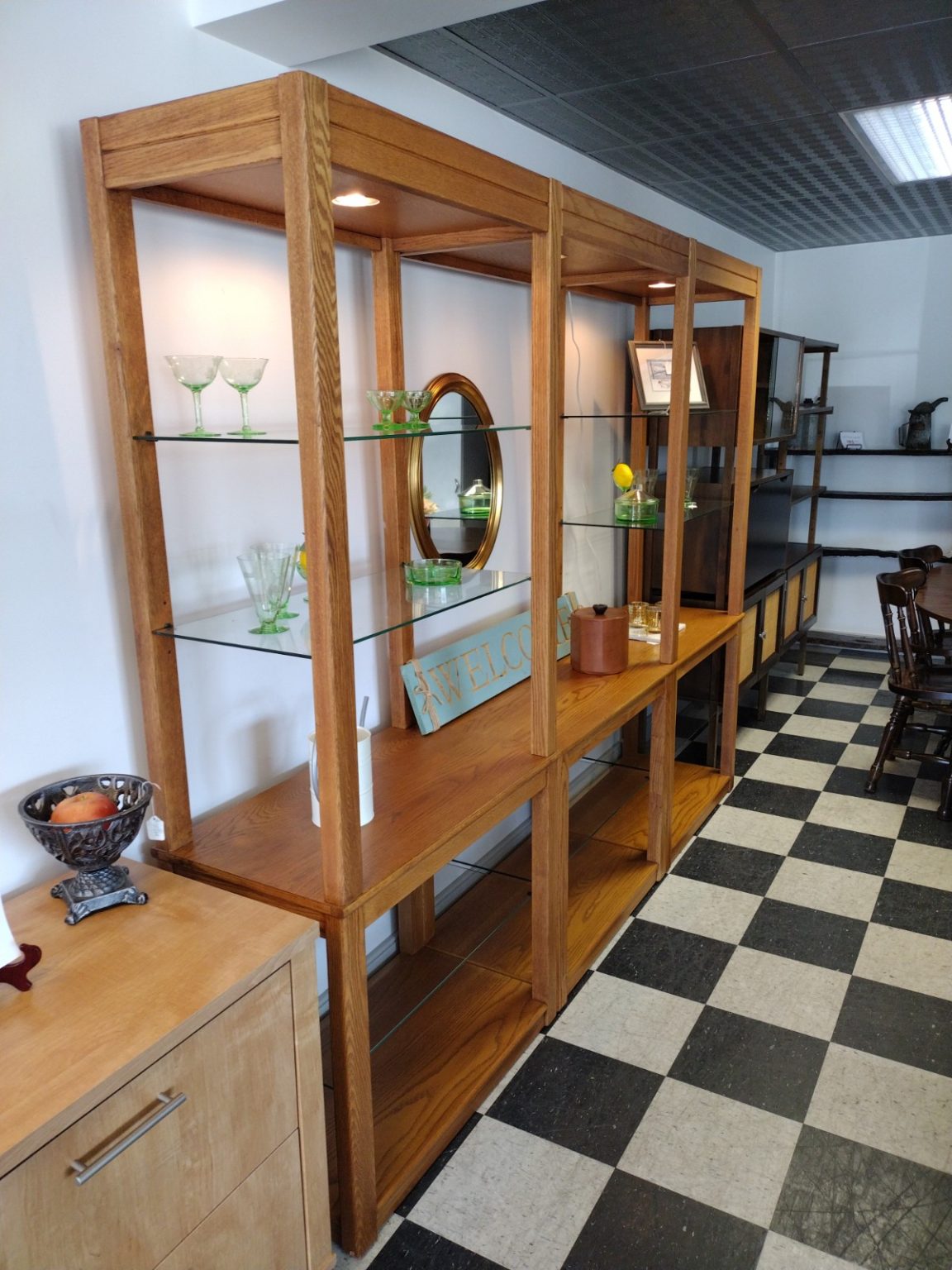 Oak Display Unit with Lights | Roth & Brader Furniture