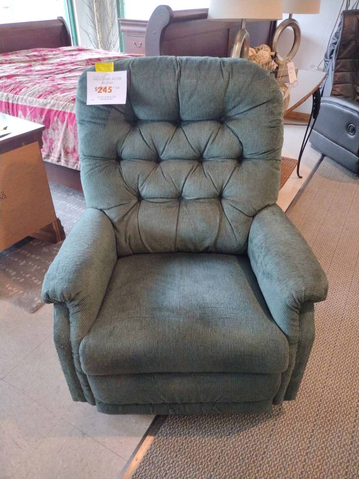 Green Swivel Rocker Recliner | Roth & Brader Furniture