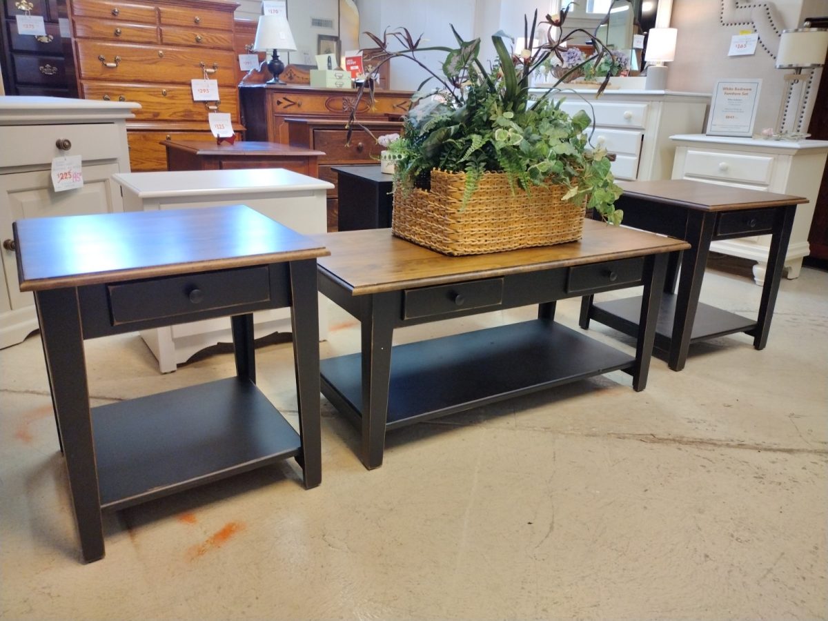 Real Wood! 3pc Black Coffee Table Set | Roth & Brader Furniture