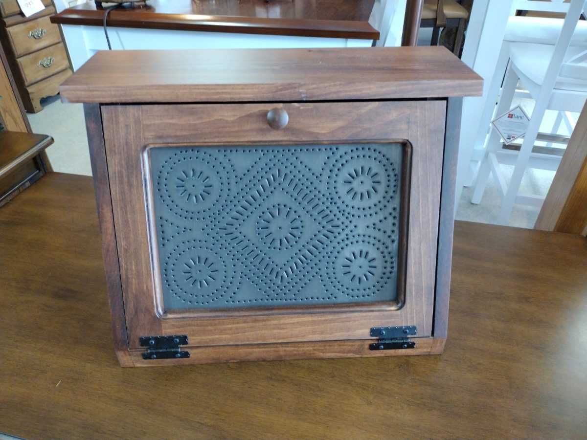 Walnut Stain Bread Box with Tin Front | Roth & Brader Furniture