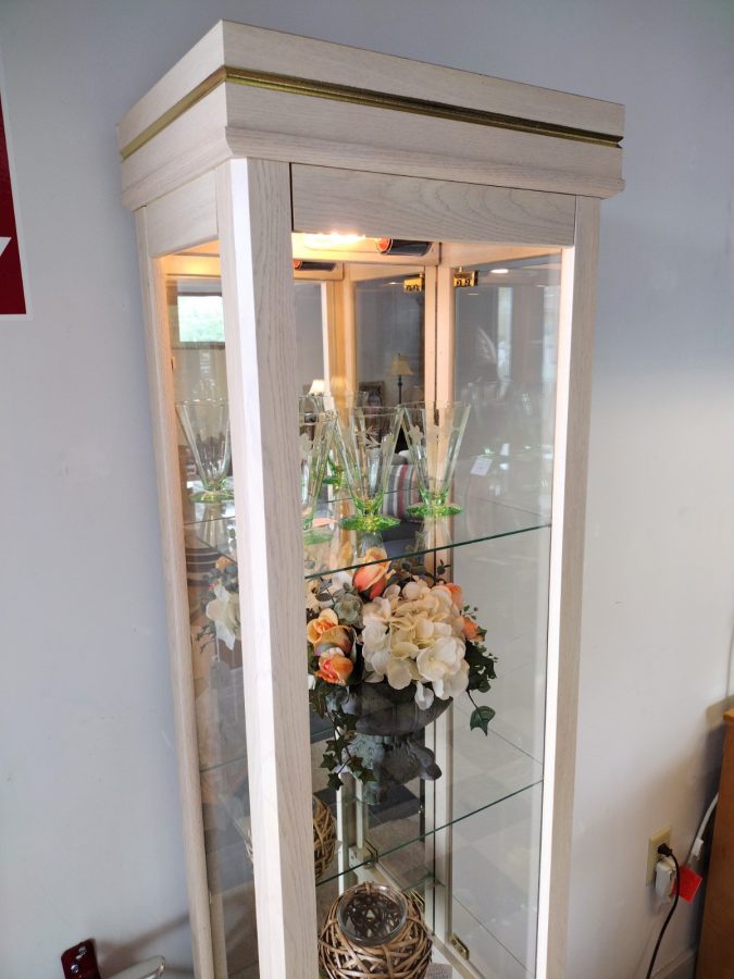 Narrow White Wash Curio Cabinet | Roth & Brader Furniture