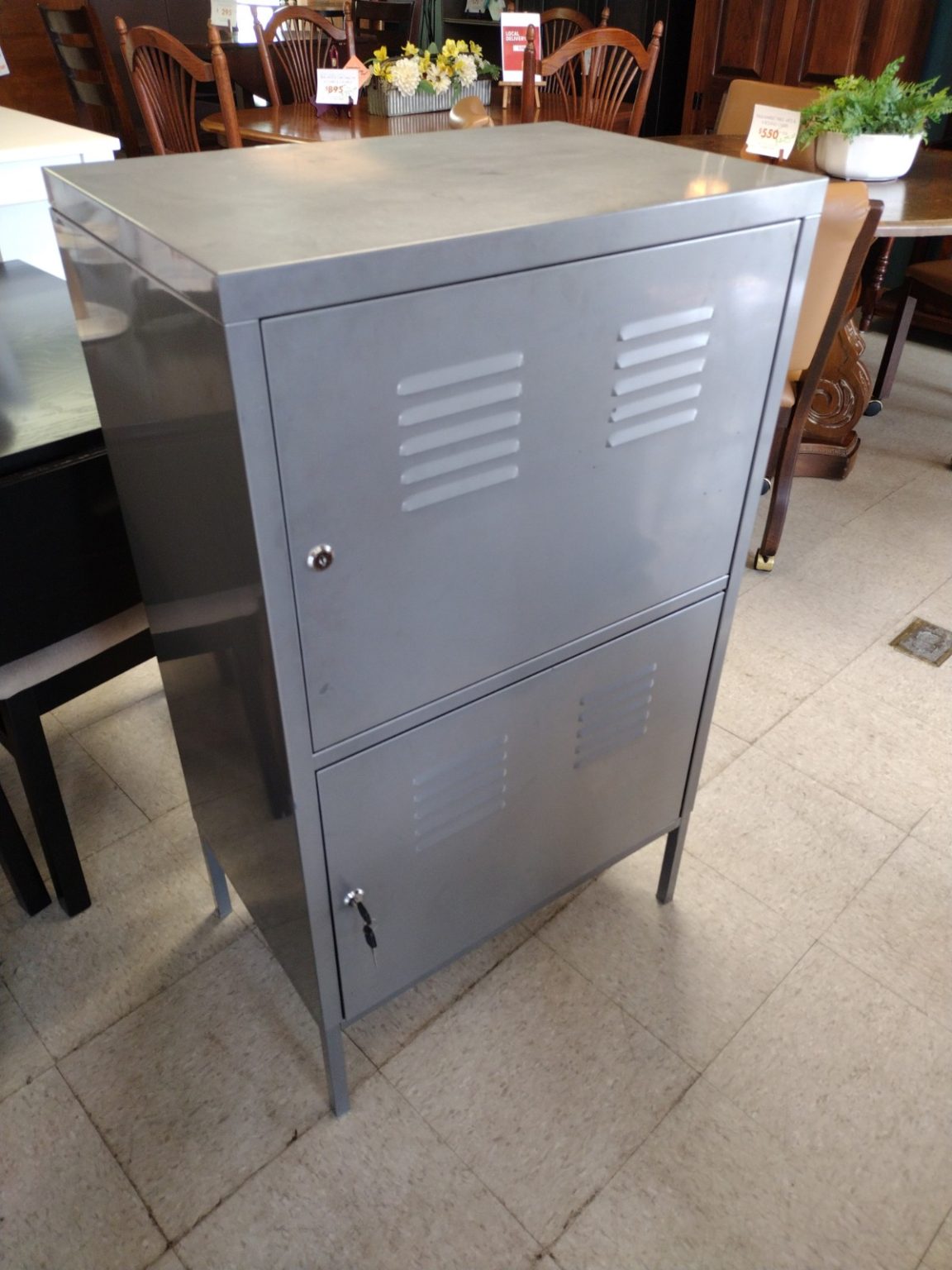 Gray Metal Locker with Key | Roth & Brader Furniture