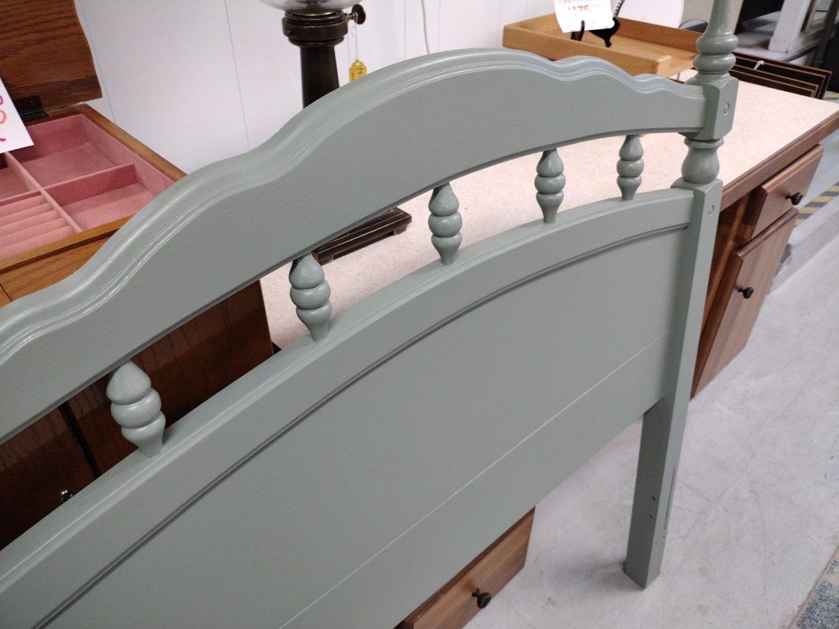 Painted Sage Green Headboard and Rails | Roth & Brader Furniture