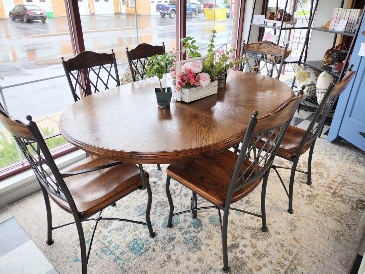 Oak & Metal Table Set | Roth & Brader Furniture