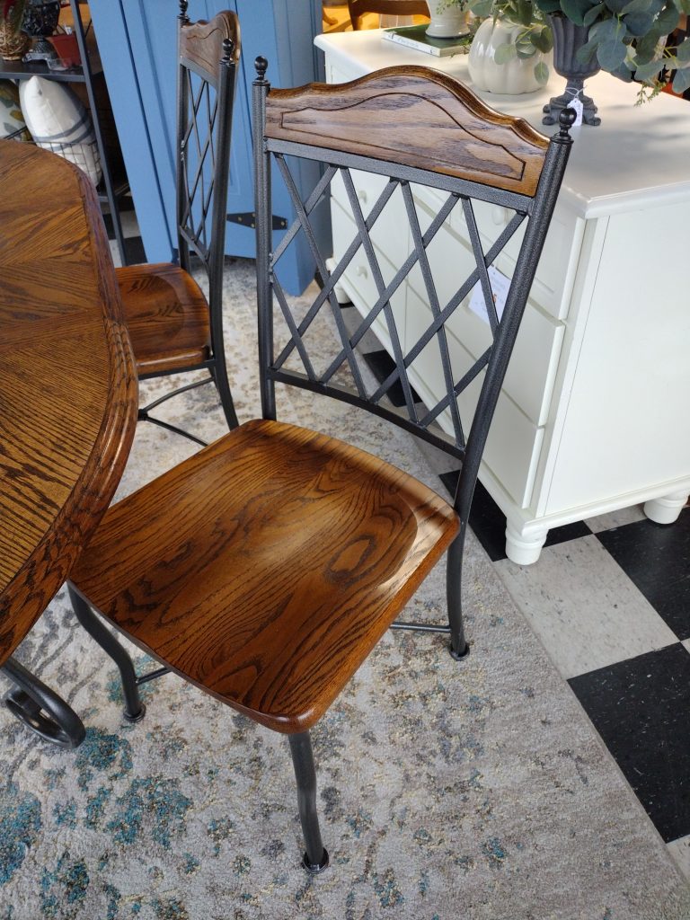 Oak & Metal Table Set | Roth & Brader Furniture