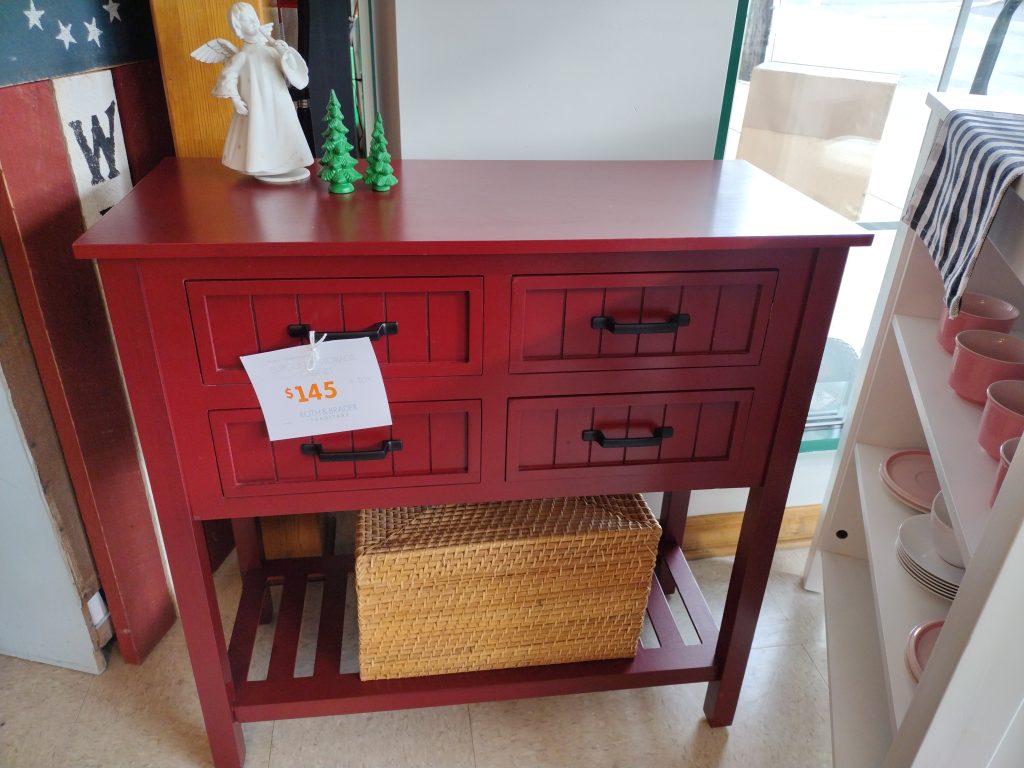 Red Entry Cabinet w/ Storage | Roth & Brader Furniture
