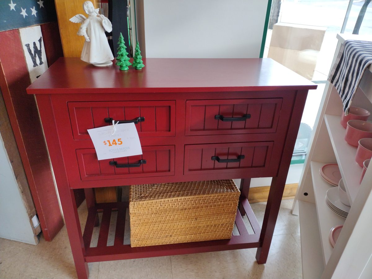 Red Entry Cabinet w/ Storage | Roth & Brader Furniture