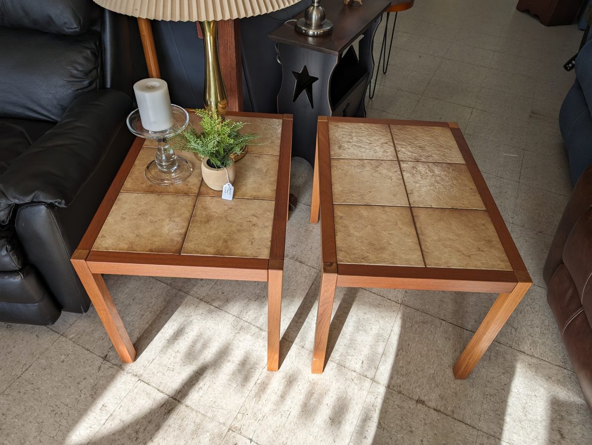 Danish Modern Tile Top End Table Set | Roth & Brader Furniture
