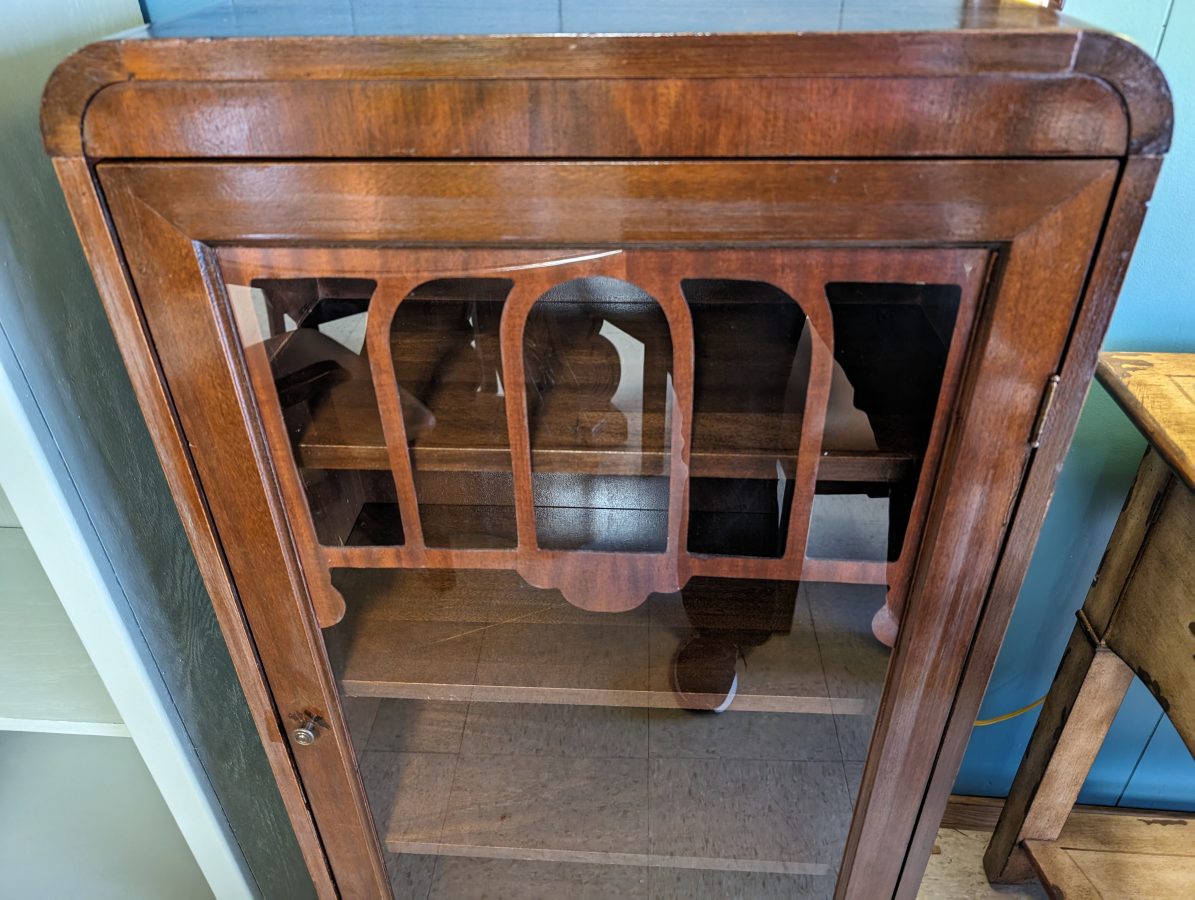 Antique Walnut Glass Front Bookcase | Roth & Brader Furniture