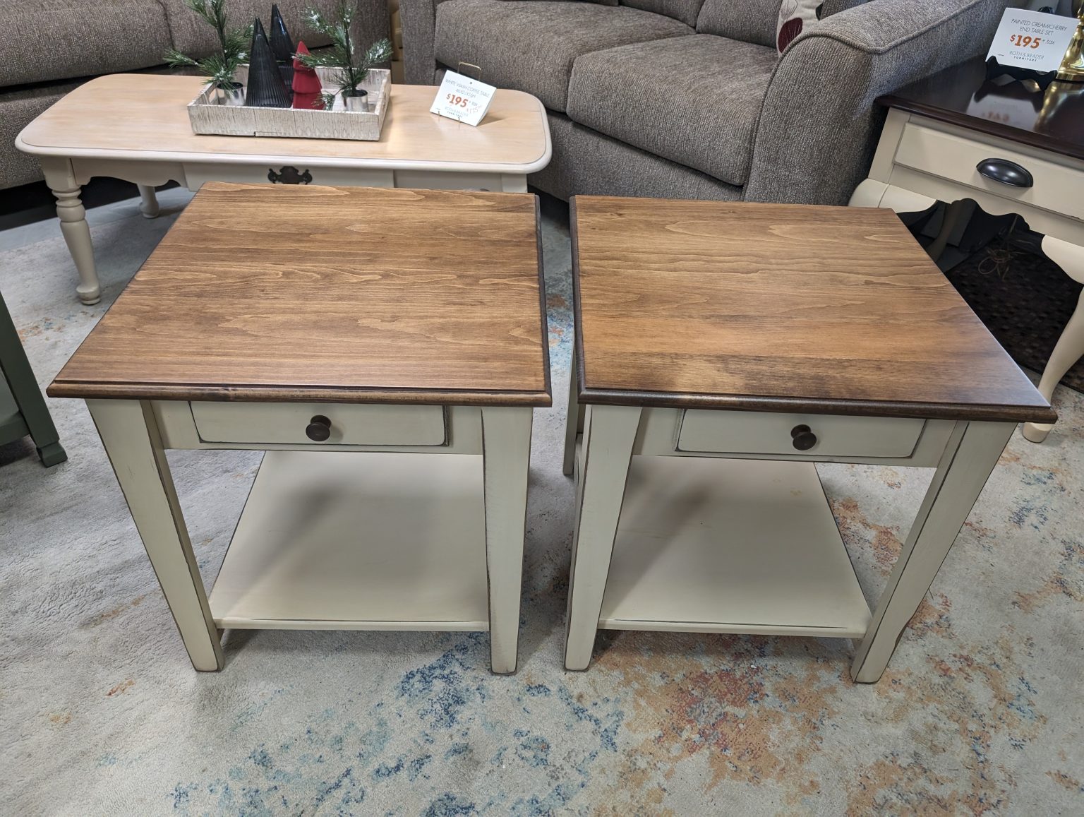 Antique White End Table Set | Roth & Brader Furniture