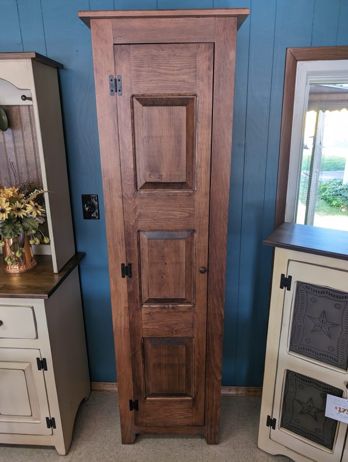 6' Single Door Dark Pine Pantry Cabinet | Roth & Brader Furniture