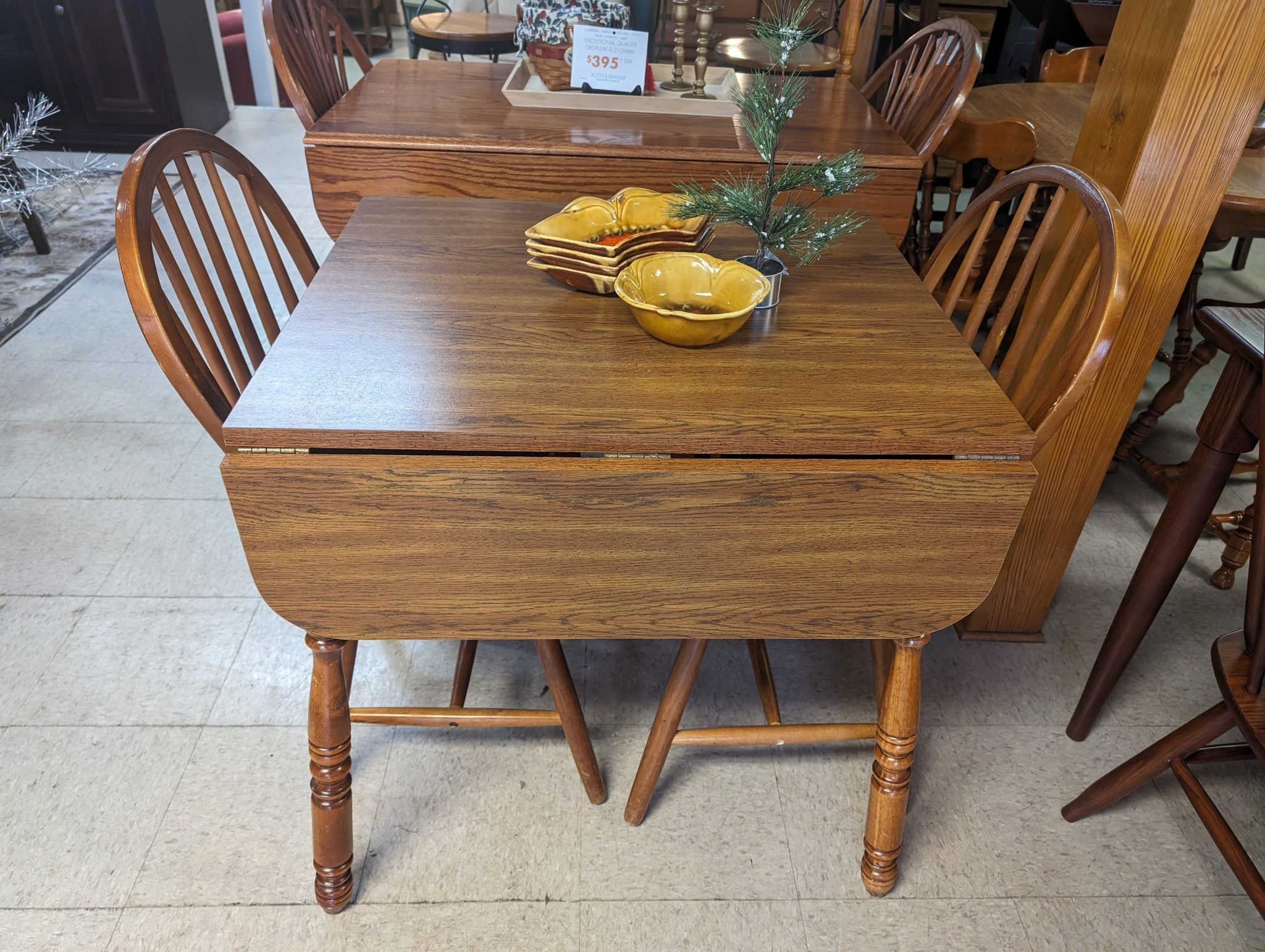Formica Top Drop Leaf Table with 2 Chairs | Roth & Brader Furniture