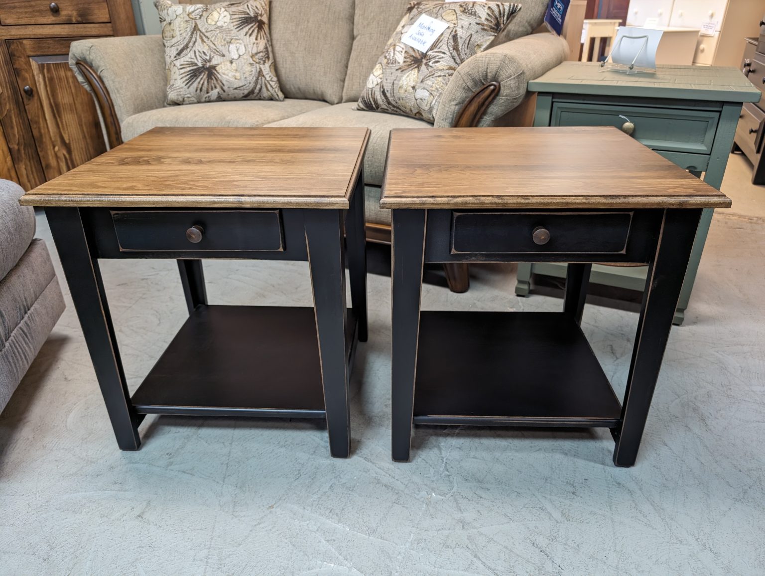 Real Wood! Black End Table Set | Roth & Brader Furniture
