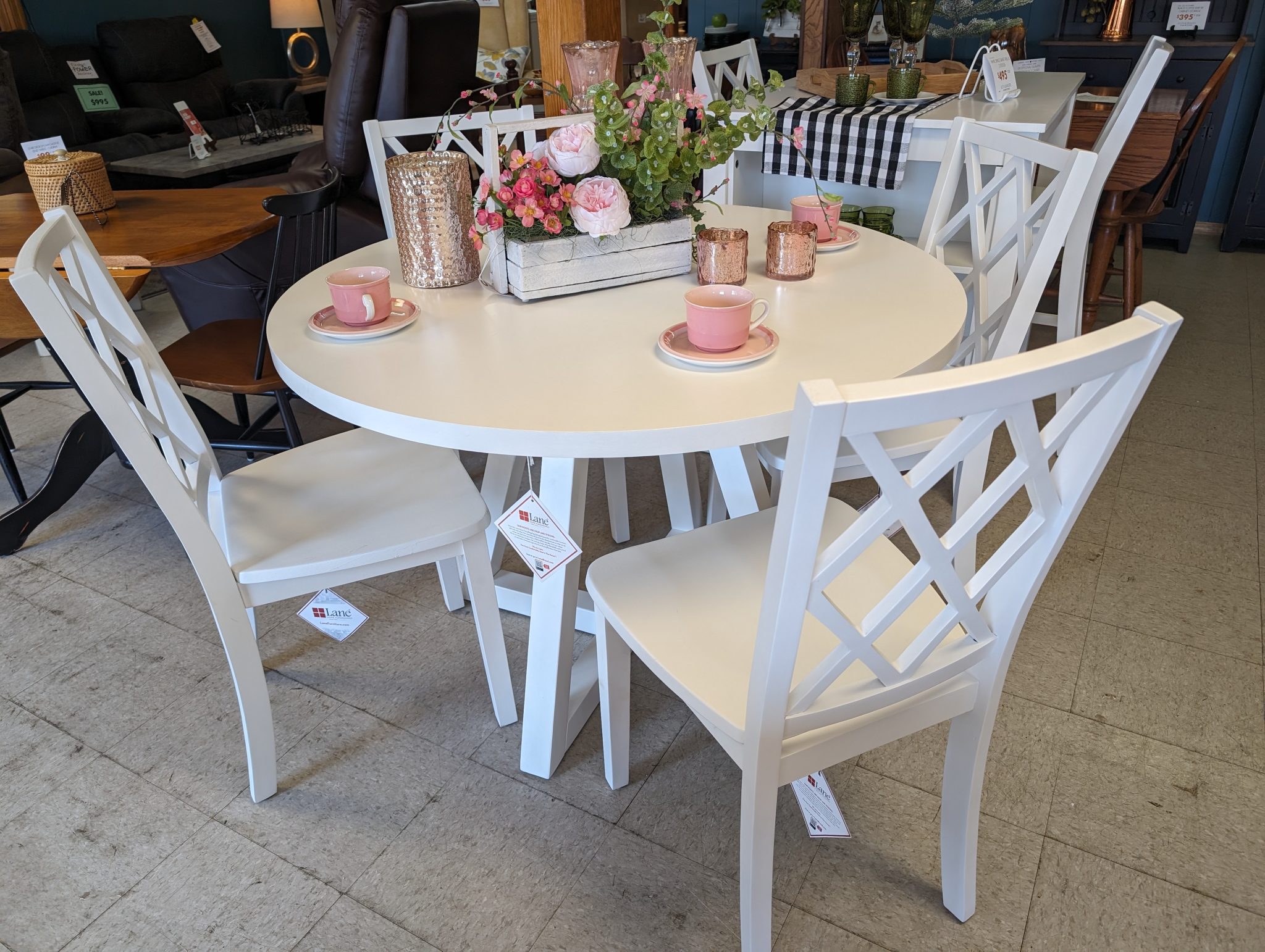 All White Dining Table with 4 Chairs | Roth & Brader Furniture