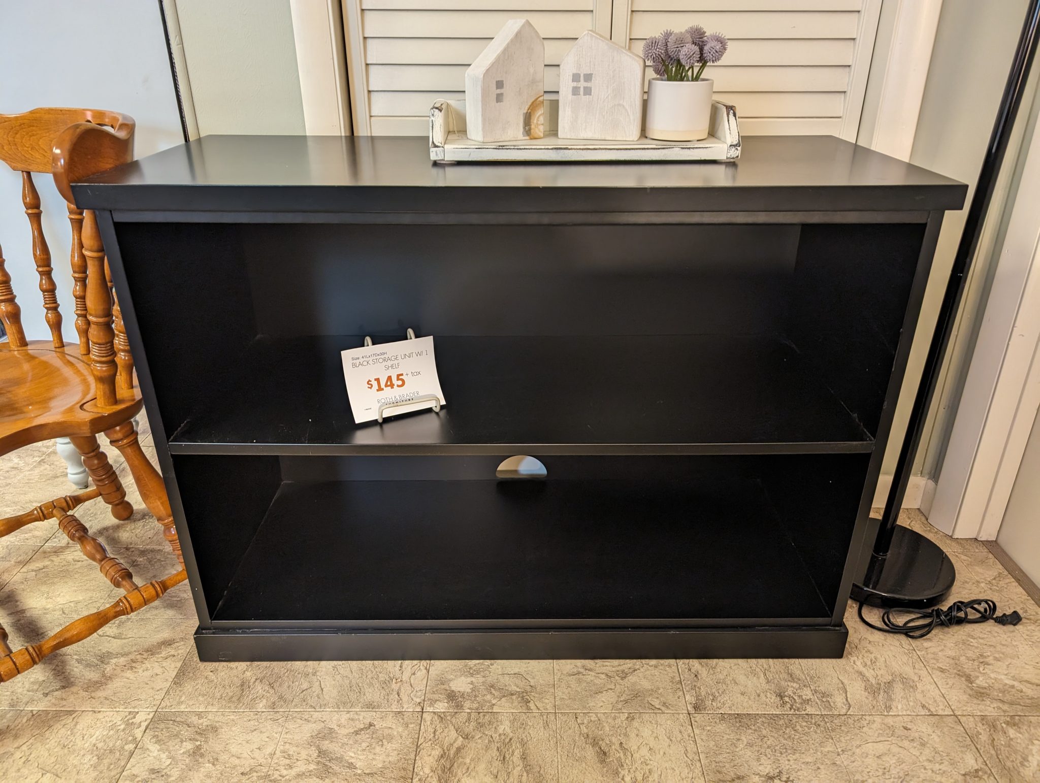 Black Storage Unit with 1 Shelf | Roth & Brader Furniture