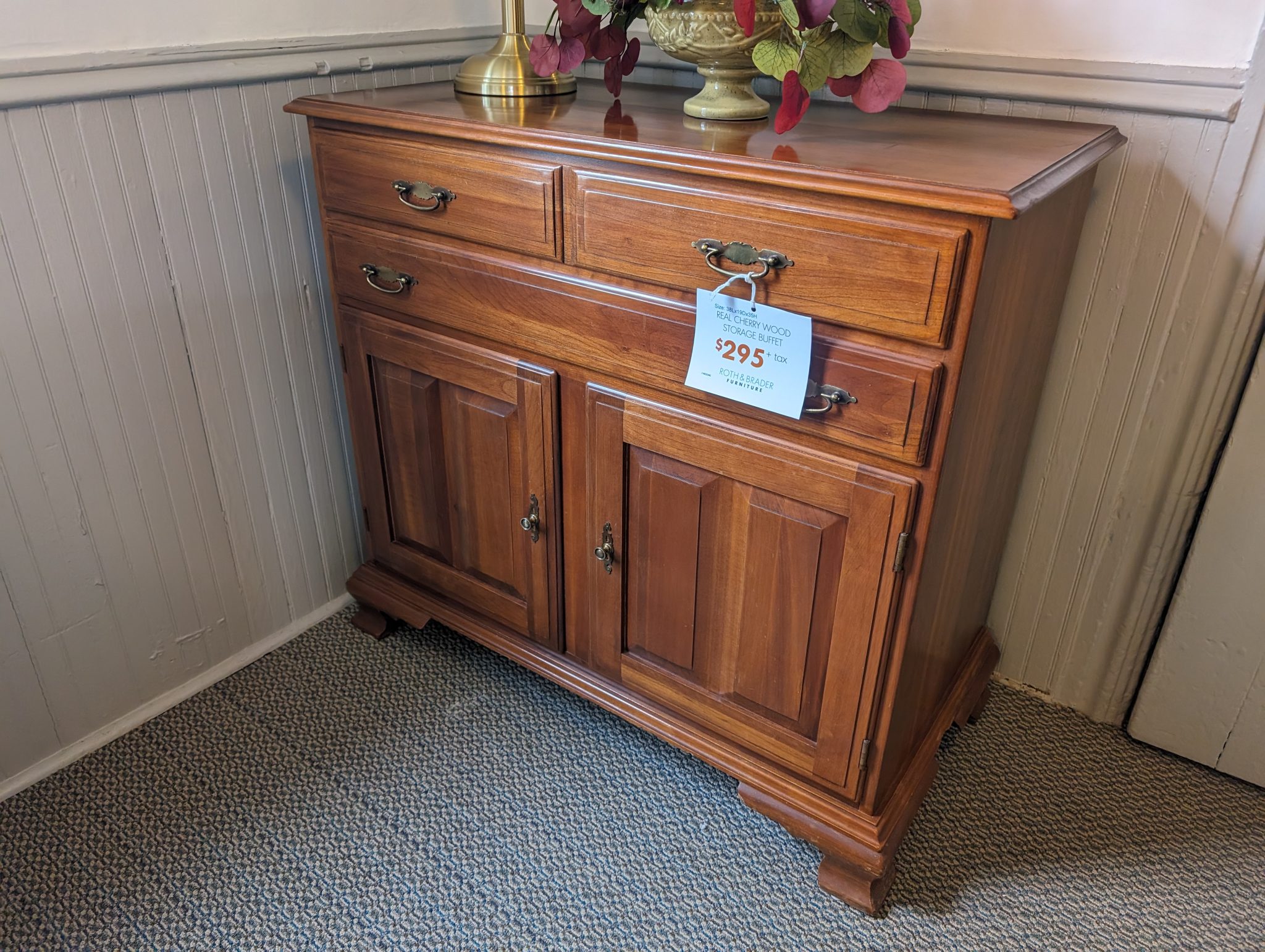 Real Cherry Wood Storage Buffet | Roth & Brader Furniture