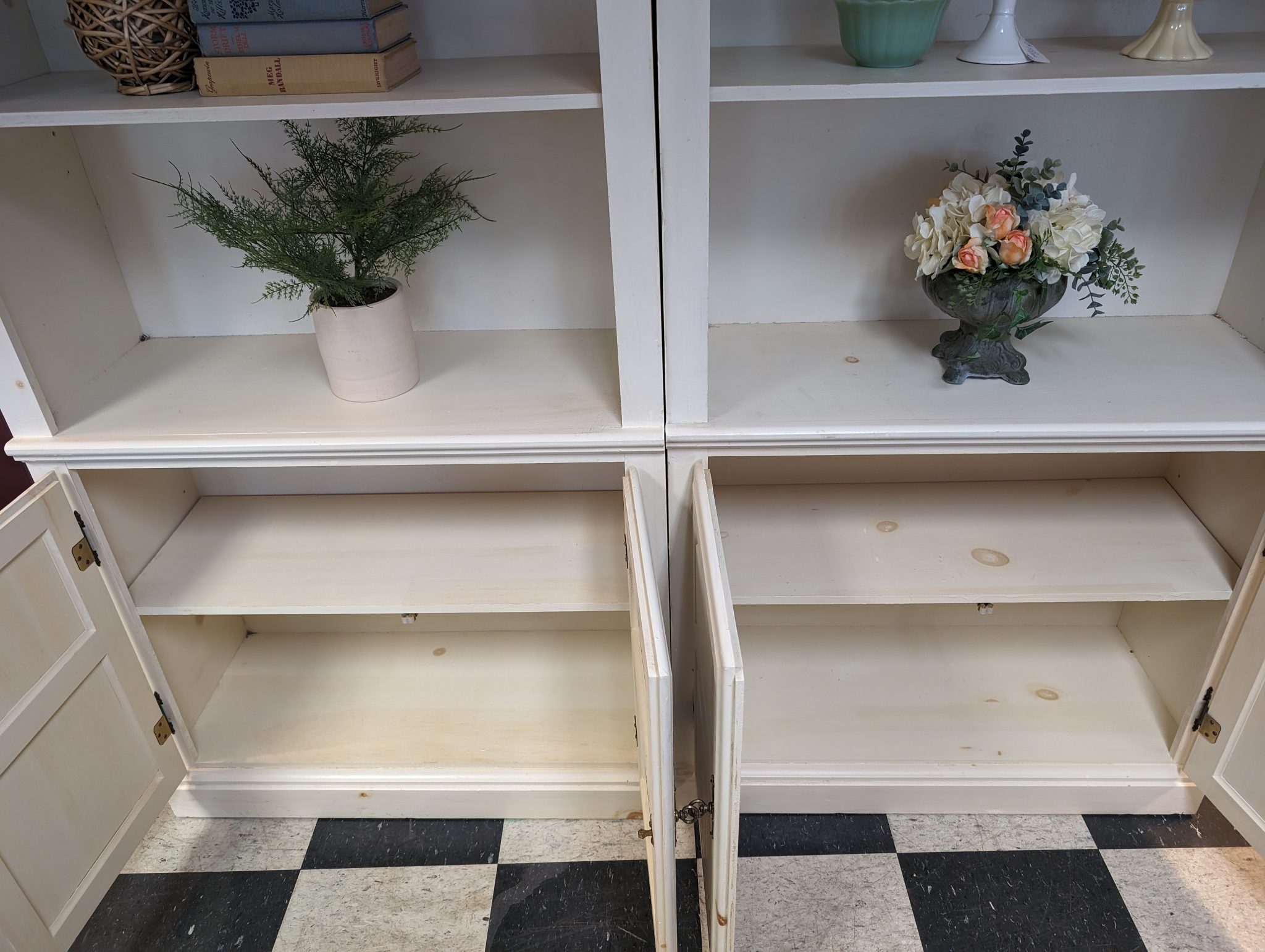 Antique White Bookcase Wall | Roth & Brader Furniture