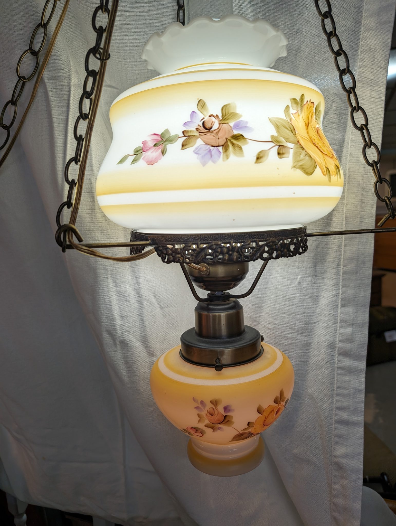 Yellow Hurricane Hanging Swag Light | Roth & Brader Furniture