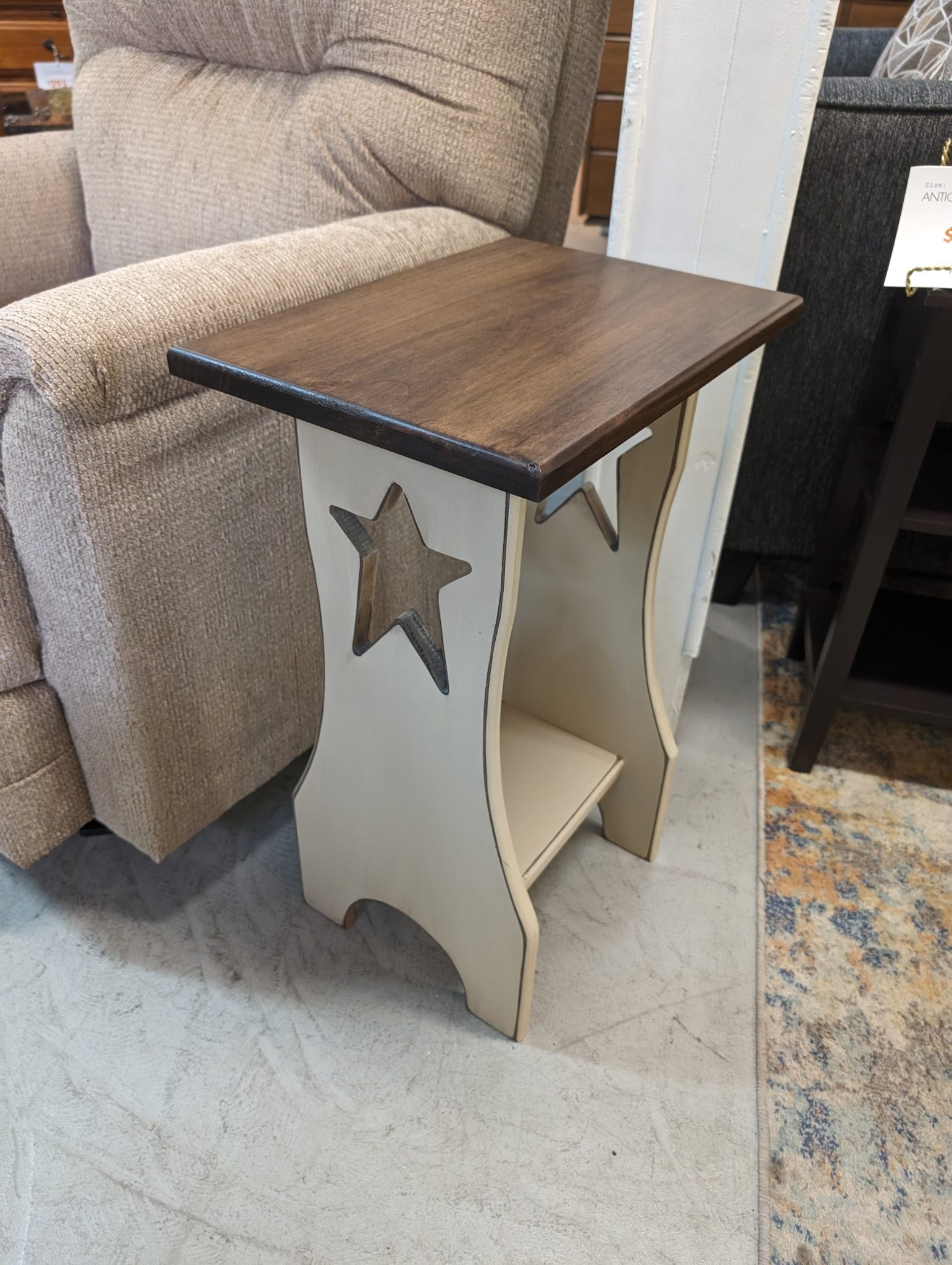 Antique White Star End Table | Roth & Brader Furniture