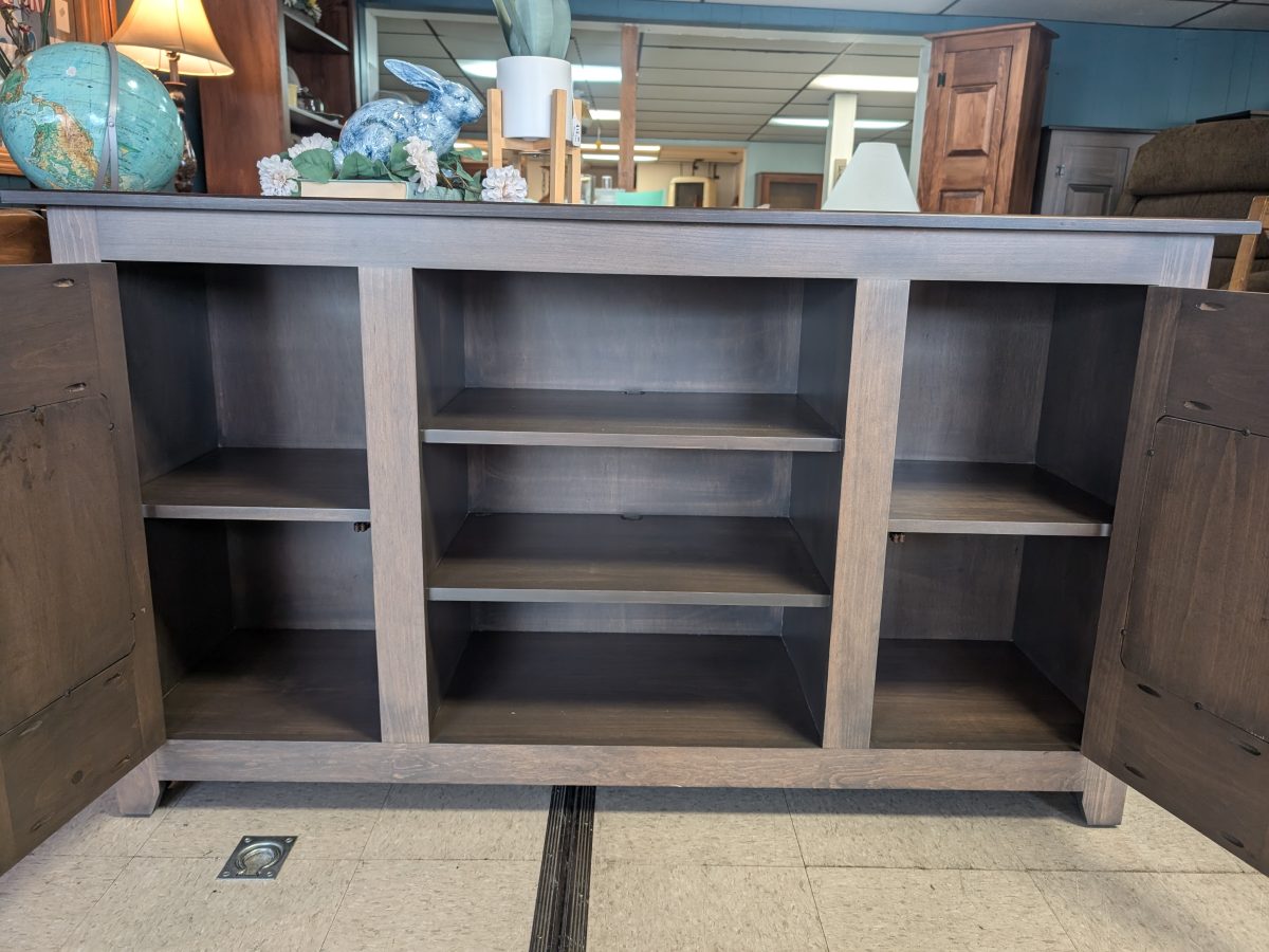 Gray TV Stand with Raised Panels | Roth & Brader Furniture