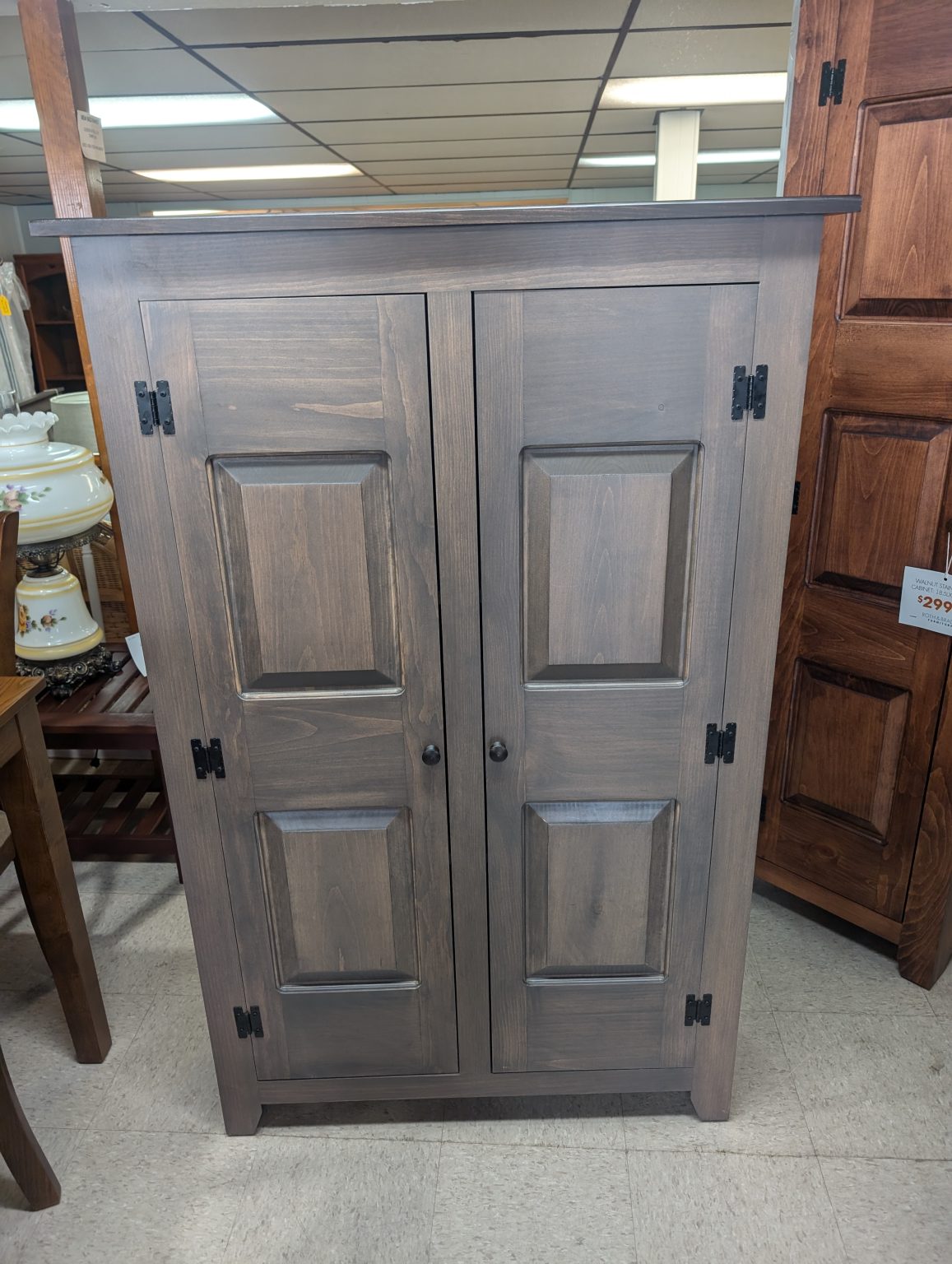 Gray Double Door Pantry Cabinet | Roth & Brader Furniture