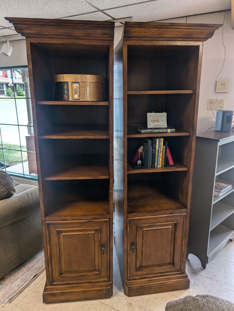Walnut Finish Storage Bookcase Set | Roth & Brader Furniture