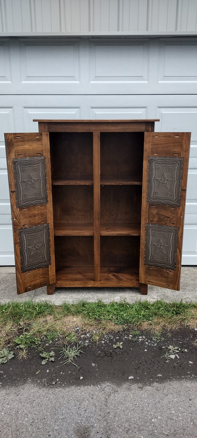 Walnut Pantry Cabinet with Tin Doors | Roth & Brader Furniture