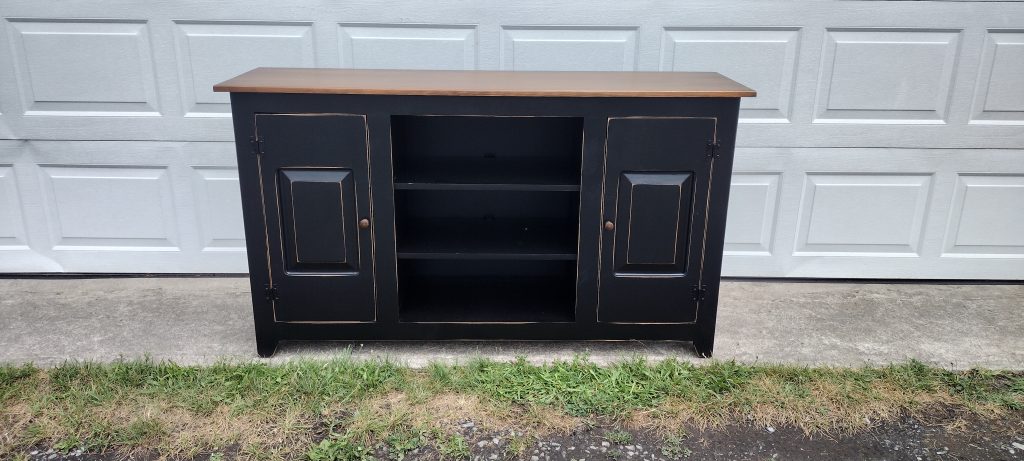 Black TV Stand with Raised Panels | Roth & Brader Furniture