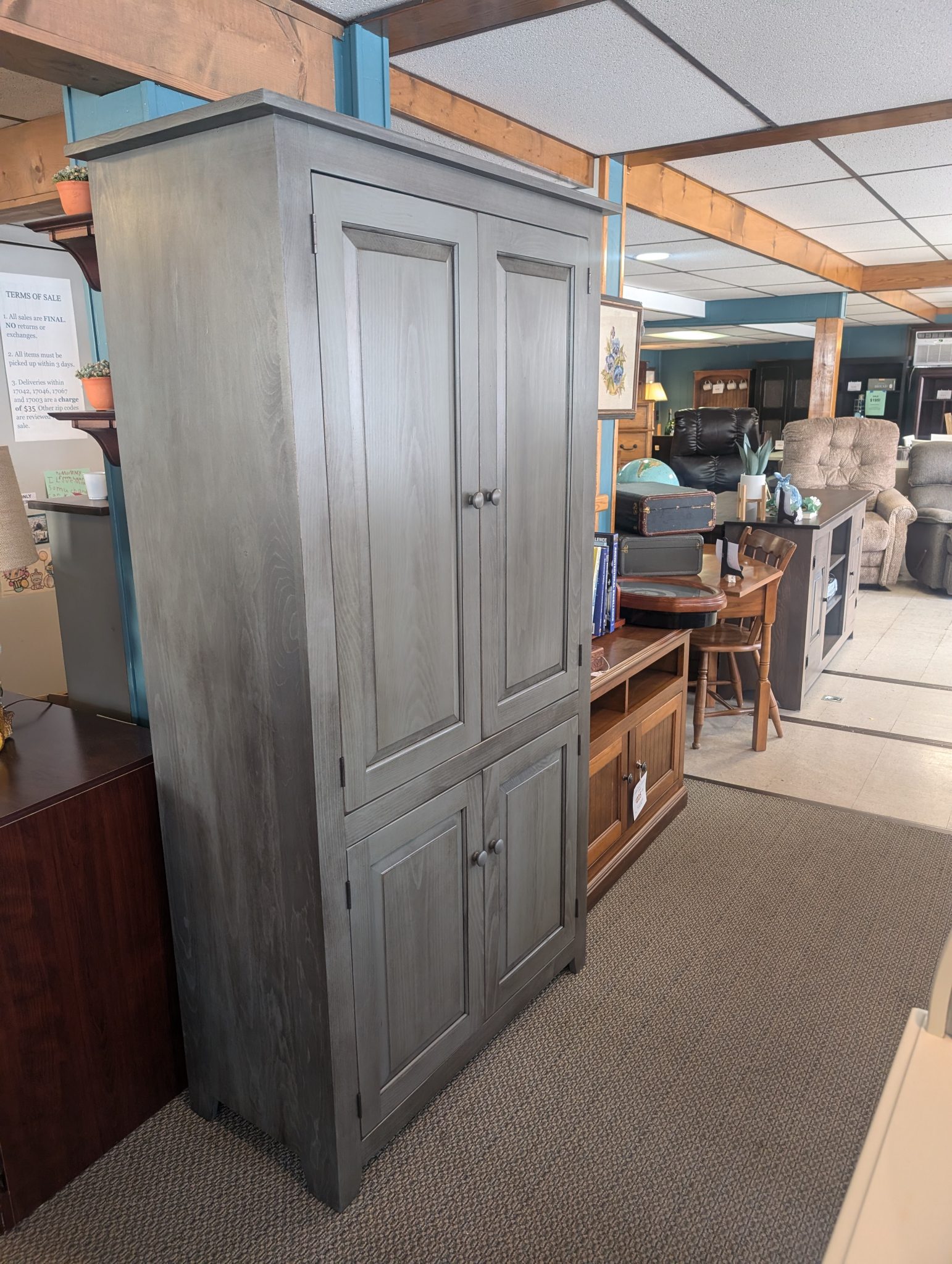 Large Gray Storage Cabinet | Roth & Brader Furniture