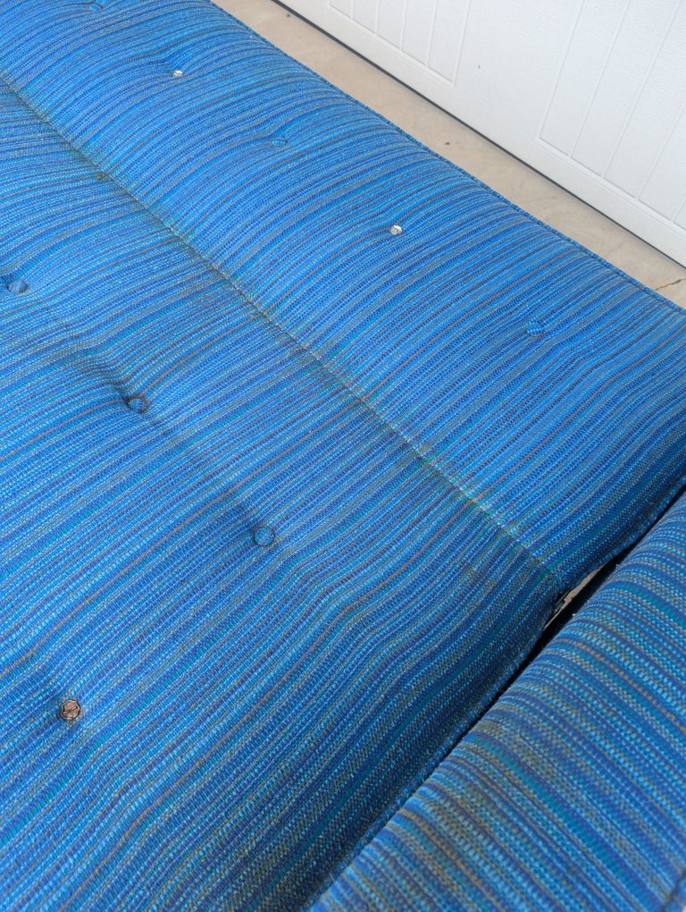 Royal Blue MCM Jackhammer Sofa Futon and Chair Set | Roth & Brader ...