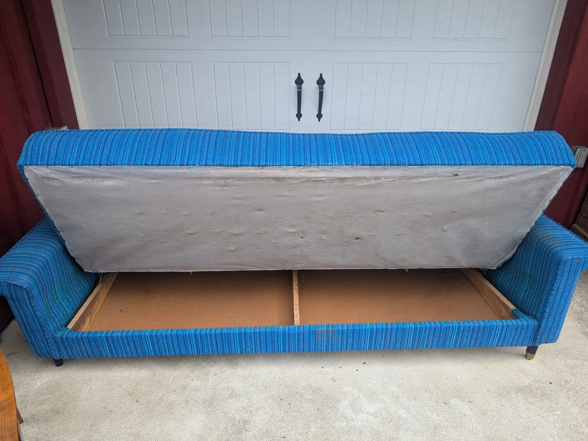 Royal Blue MCM Jackhammer Sofa Futon and Chair Set | Roth & Brader ...