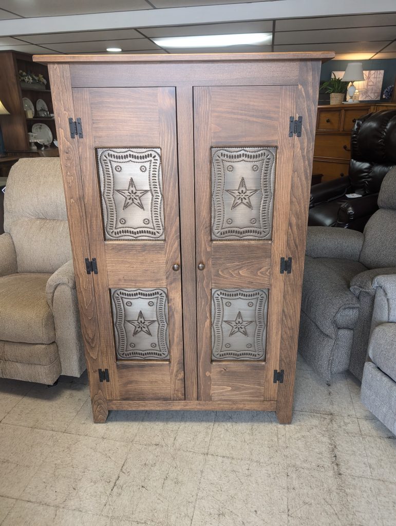 Walnut Pantry Cabinet with Tin Doors | Roth & Brader Furniture
