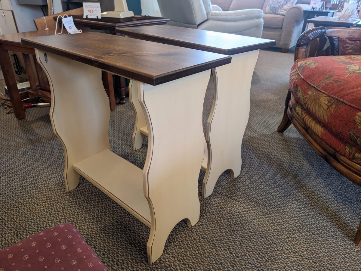 Narrow Antique White End Table Set | Roth & Brader Furniture