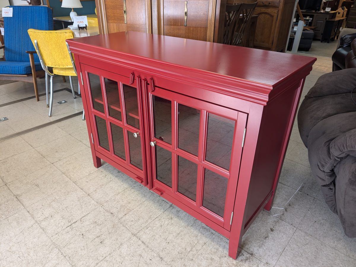 Red Cabinet with Glass Doors | Roth & Brader Furniture