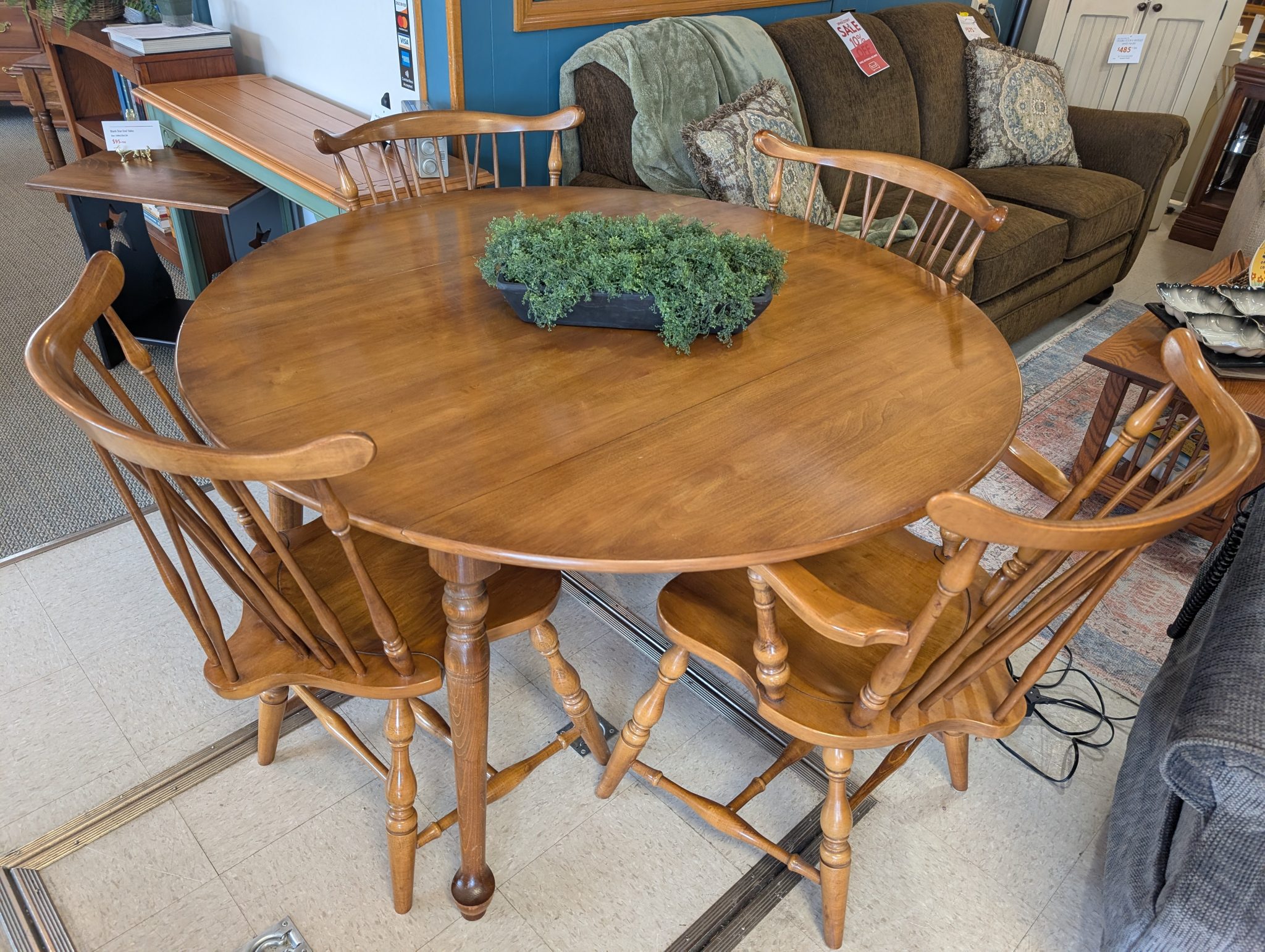 Maple Drop Leaf Table with 2 Boards, 4 Chairs | Roth & Brader Furniture